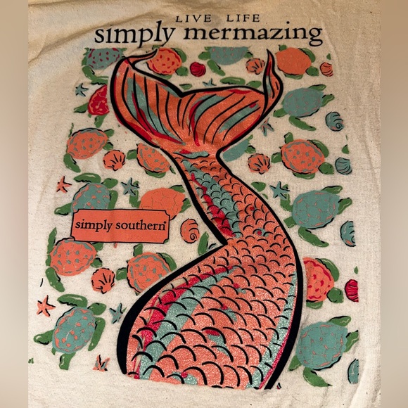 Simply Southern | Shirts & Tops | Simply Southern Girls Mermaid Theme T ...
